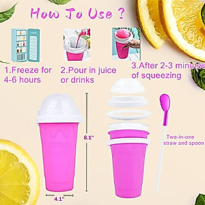 Frozen Magic Slushy Maker Cup,TIK TOK Quick Frozen Smoothies Cup,Slushy Squeeze Cup Slushie Maker Cup Ice Cup,Cool Stuff Ice Cream Maker for Kids Teens Family