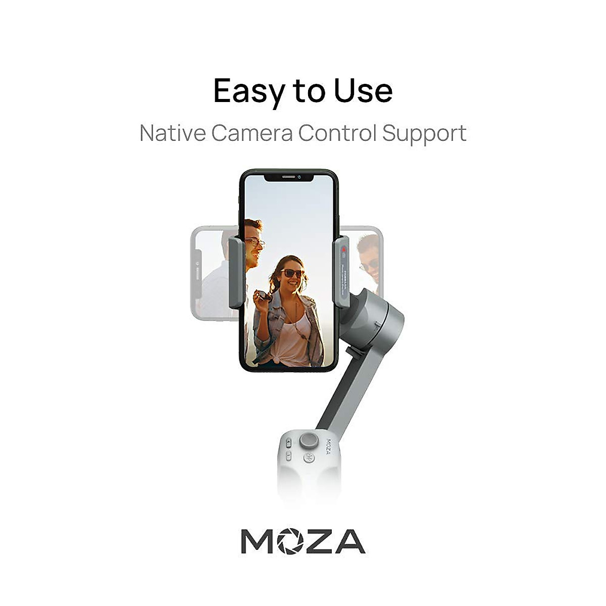 MOZA Mini MX Gimbal Stabilizer 3-Axis Mobile Handheld Stabilizer for Smartphone Small Palm Size Support iOS&Android Easy Start Filming with Max Payload 9.9OZ for Vlog YouTube Street Snapshot
