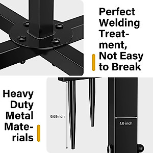 EVEAGE Garden Hose Reel Holder - Freestanding 360 Degree Rotate Reel, Heavy Duty Metal Stand, Support 150ft Water Hose of 5/8 Inches, Suitable for Outdoor Gardens, Lawns and Courtyards