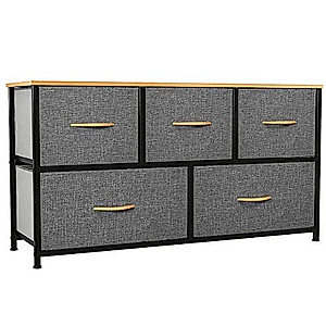 YITAHOME Dresser with 5 Drawers - Fabric Storage Tower & Storage Tower with 4 Drawers - Fabric Dresser, Organizer Unit for Bedroom, Living Room, Closets & Nursery (Cool Gray)