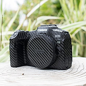 EOS R8 Skin，Anti-Scratch Anti-Wear Camera Cover Protector Sticker for Canon EOS R8 Full-Frame Mirrorless Camera Body Protective Film Protection - Carbon Fiber Black