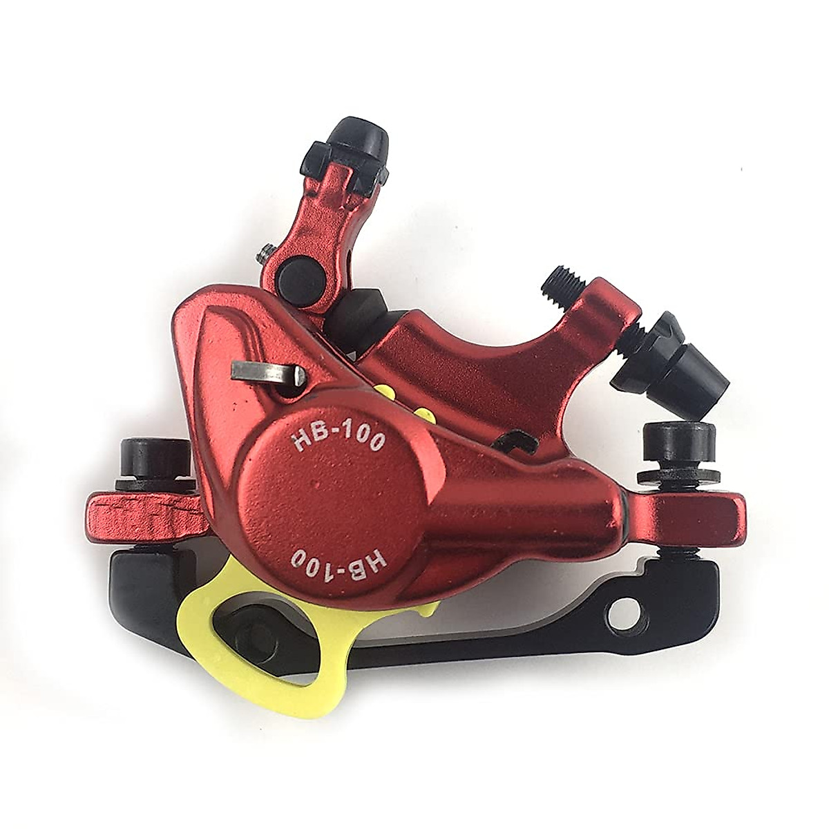 catazer MTB Road HB-100 MTB Road Line Pulling Hydraulic Disc Brake Calipers Front & Rear Mountain Bike Disc Brake E-Bike Disc Brake (1 Pcs Red Front)