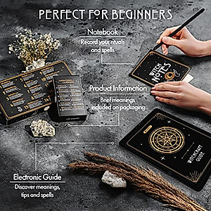 Witchcraft Supplies Kit for Witch Altar 54PCS - Spell Candles for Witches - Crystals Spell Jars for Witches - Herbs for Spells - Beginner Witch Kit Box - Witchcraft Kit - Witch Starter Kit