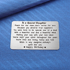 Kvekstio Happy Birthday to a Special Daughter Wallet Card Insert for Grown Up Adult Daughter New Daughter's 18th 21st Birthday Proud Graduation