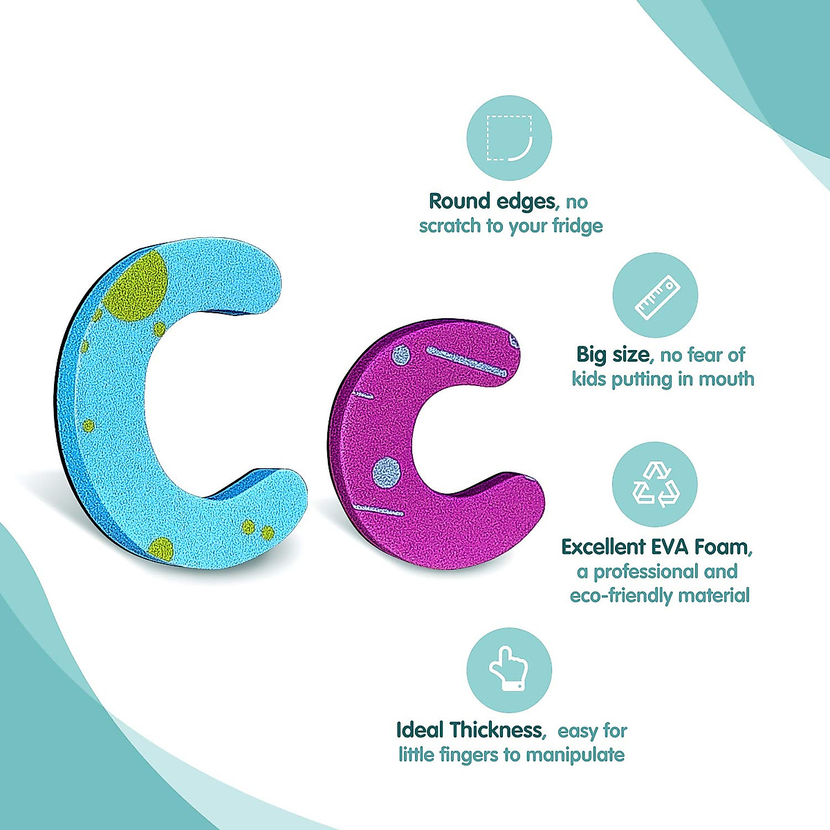 Magnetic Letters and Numbers for Toddlers, Vcertcpl 134pcs Refrigerator Alphabet Magnets for Kids ABC Learning with Animal Vehicle Fruit Patterns, Classroom Supplies Foam Letters Toys for Toddlers 3-7