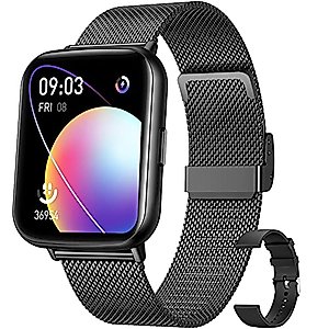 Hommie Smart Watches for Men, 1.69" HD Touch Screen Fitness Tracker IP68 Waterproof Smartwatch with Heart Rate Monitor, Blood Oxygen, Pedometer, Compatible with Android iPhone iOS