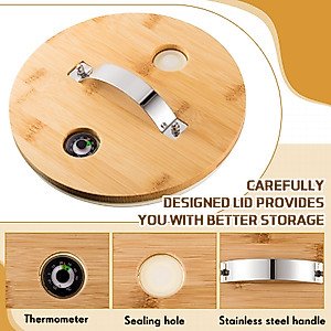 Tioncy 8L Flour and Cereal Glass Container Rice Oatmeal Dispenser Storage Container Cereal Food Storge Container with Airtight Lid Wooden Stand and Measuring Cup for Kitchen Organization Pantry Store