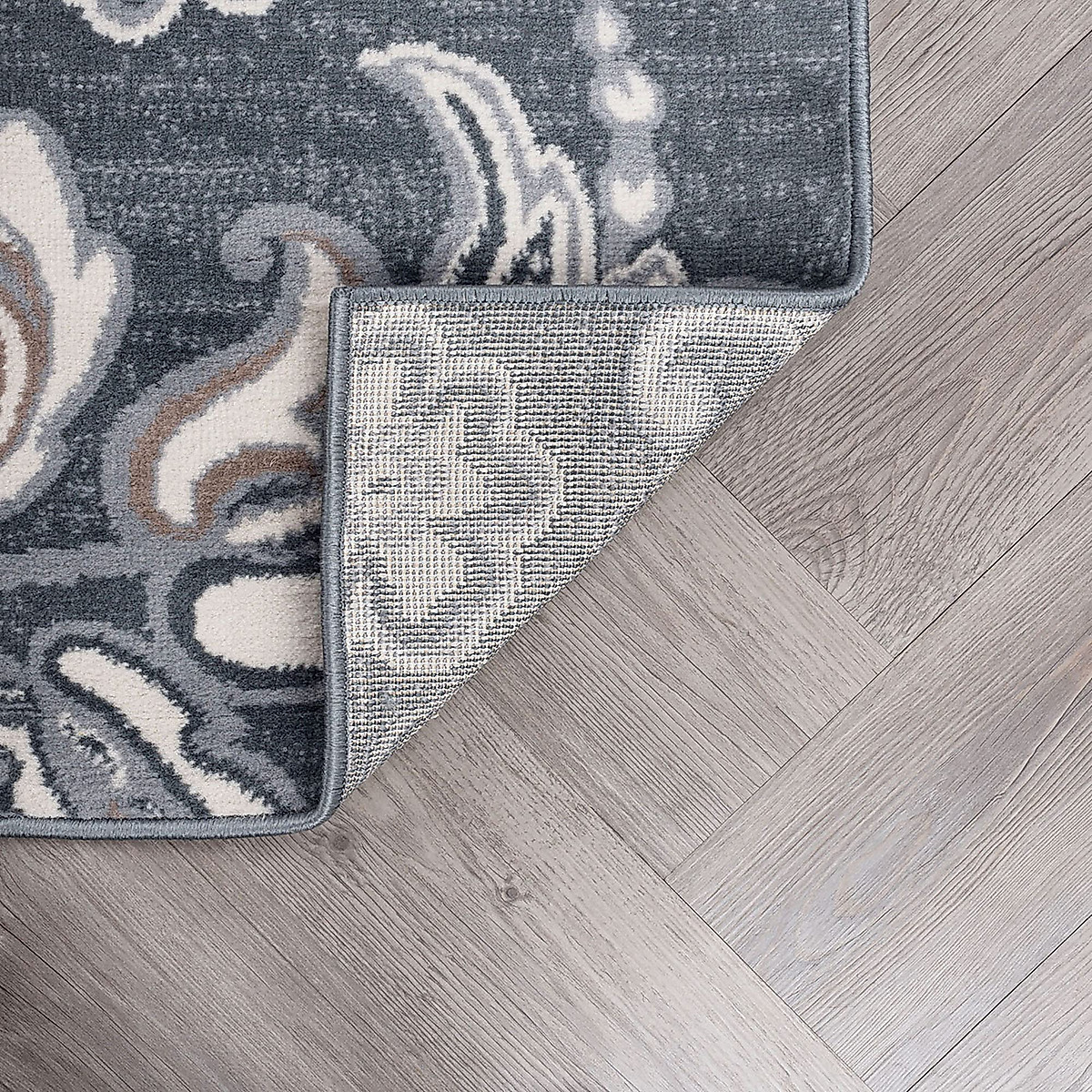 Garland Transitional Floral Dark Gray Rectangle Area Rug, 7.6' x 10'