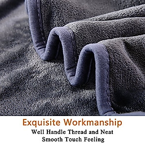 SOFTCARE Soft King Size Summer Blanket All Season 350GSM Thicken Warm Fuzzy Microplush Lightweight Thermal Fleece Blankets for California King/Cal King Oversized Bed Sofa Dark Grey 90"*108"