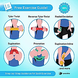 Serenilite Flexible Resistance Bar for Physical Therapy & Tennis Elbow Relief, Hand Exercise Tool for Wrist Exercises, Resistance Bar for Tennis Grip Strength, Golfers Elbow Treatment & Tendonitis.