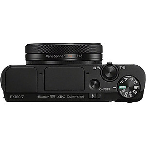Sony Cyber-Shot DSC-RX100 VA Digital Camera (DSC-RX100M5A/B) + Case + 64GB Card + Card Reader + Flex Tripod + Memory Wallet + Cleaning Kit (Renewed)