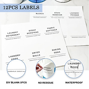 Glass Laundry Detergent Dispenser Set, Fabric Softener Dispenser, 3 Pack Laundry Detergent Jar & Laundry Bottles, Liquid Detergent Containers, Scent Booster & Bleach Dispenser for Laundry Room