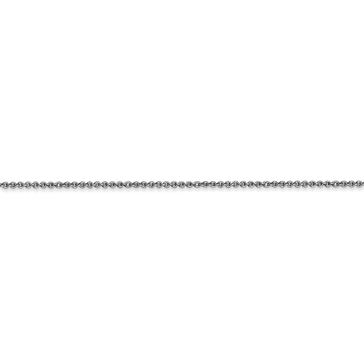 FB Jewels 18k Leslie's White Gold 1.15mm Solid Diamond-cut Cable Chain Necklace
