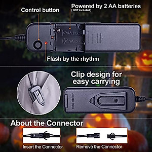 Halloween Mask - Scary Halloween Mask, Light up LED Mask with 3 Lighting Modes, Face Skull Mask for Halloween, Cosplay, Costume, Party, Festival, Purge, Carnival, Gifts - White