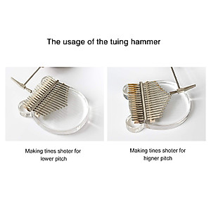 Flatsons Acrylic Kalimba Thumb Piano 17 Keys Crystal Acrylic Mbira Finger Piano with EVA Carry Bag Portable for Gifts Kids Adult Beginners Unisex (Bear style)