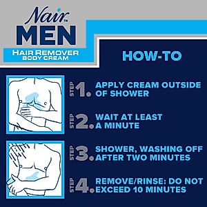 Nair Men's Hair Removal Cream, Body Hair Remover for Men, 13 Oz Bottle