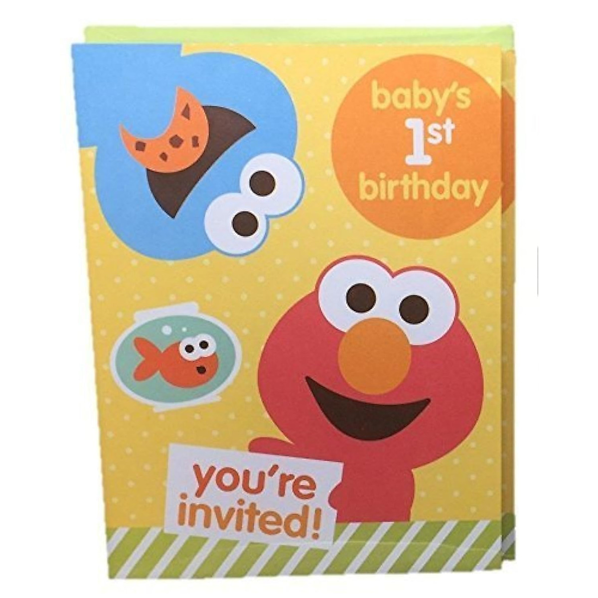 Sesame Street Babys 1st Birthday Party Invitations Elmo 10 Cards