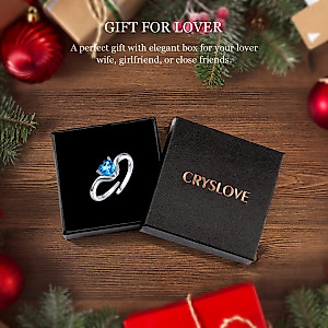 ANNA QUEEN Mother's Day 925 Sterling Silver Hug Birthstone Rings for Women Adjustable Open Promise Statement Ring for Couple Mom Wife Girlfriends