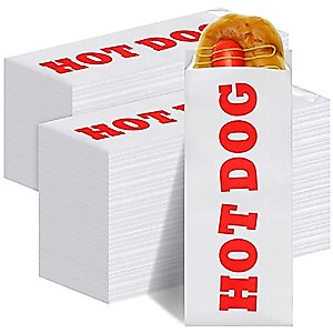 Foil Hot Dog Sleeves Hot Dog Serving Bag to Keep Warm and Fresh in Aluminum Wrap Disposable Bags for Snack Bars, Food Trucks, Take Out, Concession Stands(300 Pcs)