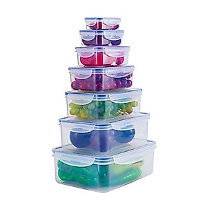 Maturi Food Storage Containers Set of 7 with Airtight Lids, BPA Free, 0.12L-3.8L