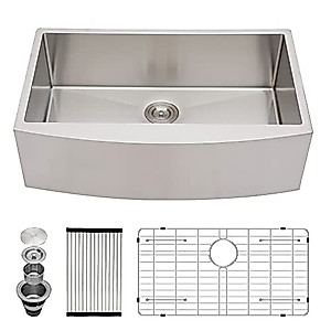 30 Farm Sink Stainless Steel - Sarlai 30 Inch Farmhouse Kitchen Sink Apron Front Stainless Steel 16 Gauge Single Bowl Kitchen Farm Sink Basin with Drain Strainer