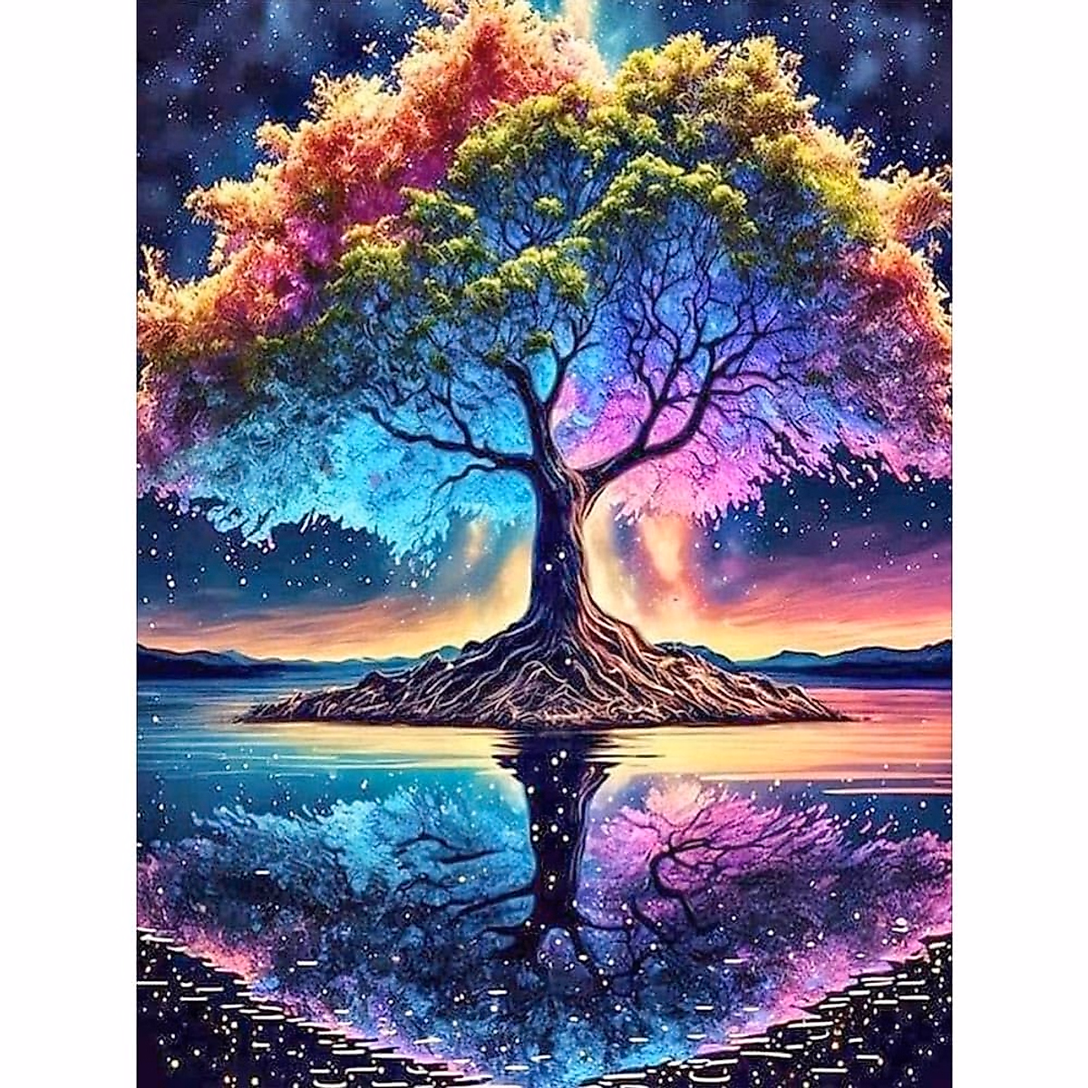 CNITUR DIY 5D Diamond Painting Kits for Adults Diamond Art Tree of Life Diamond Painting Full Drill Crystal Rhinestone Embroidery Craft Kits for Home Wall Decor Gifts, Diamond Art Kits B10045