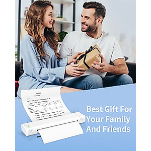 Odaro M08F Portable Wireless Letter Printer for Travel, Bluetooth Thermal Inkless Small Printer, Support 8.5" X 11" Letter Size Thermal Paper, Work with Laptop Phone and Pad - White