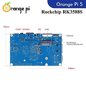 Orange Pi 5 16GB Rockchip RK3588S 8 Core 64 Bit Single Board Computer, 2.4GHz Frequency 8K Video Decoding Open Source Board Mini PC Run Orange Pi OS,Android12,Debian11 (Pi 5 16GB+5V4A TypeC Supply)
