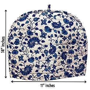 AUNERCART Turquoise Blue White Cotton Handmade Designs Tea Cozy Creative Tea Cosy Indian Mandala Tea Cozies Tea Pot Cover
