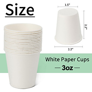 METAPRINT [600 Pack 3 oz Small Paper Cups, Disposable Bathroom Mouthwash Cups, Espresso Cups, Ideal for Parties and Everyday Use