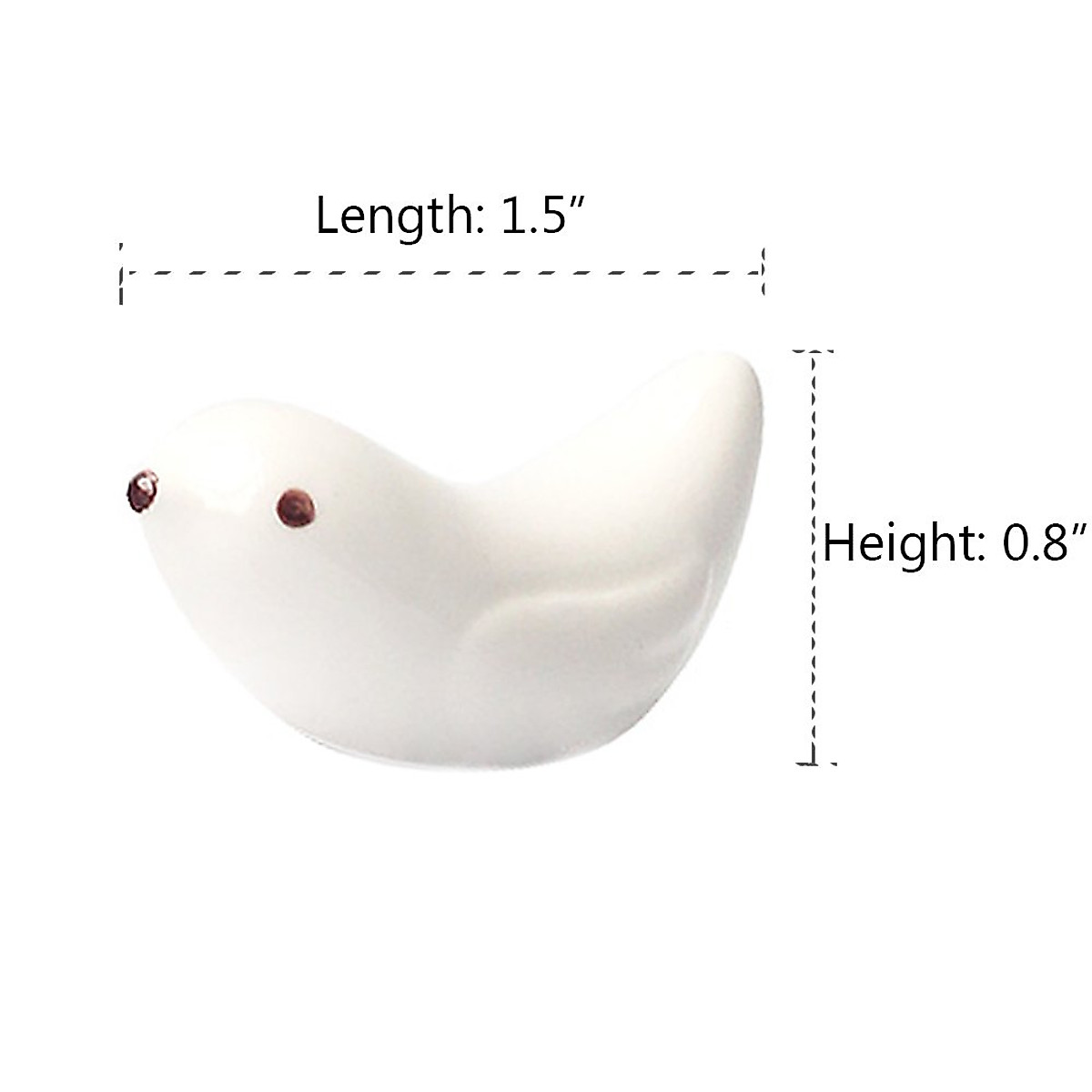WAIT FLY Cute White Birds Shape Chopsticks Rest Set with Basket Spoon Stand for Knife Fork Holder, 3pcs/ 6pcs (6 Birds+Basket)