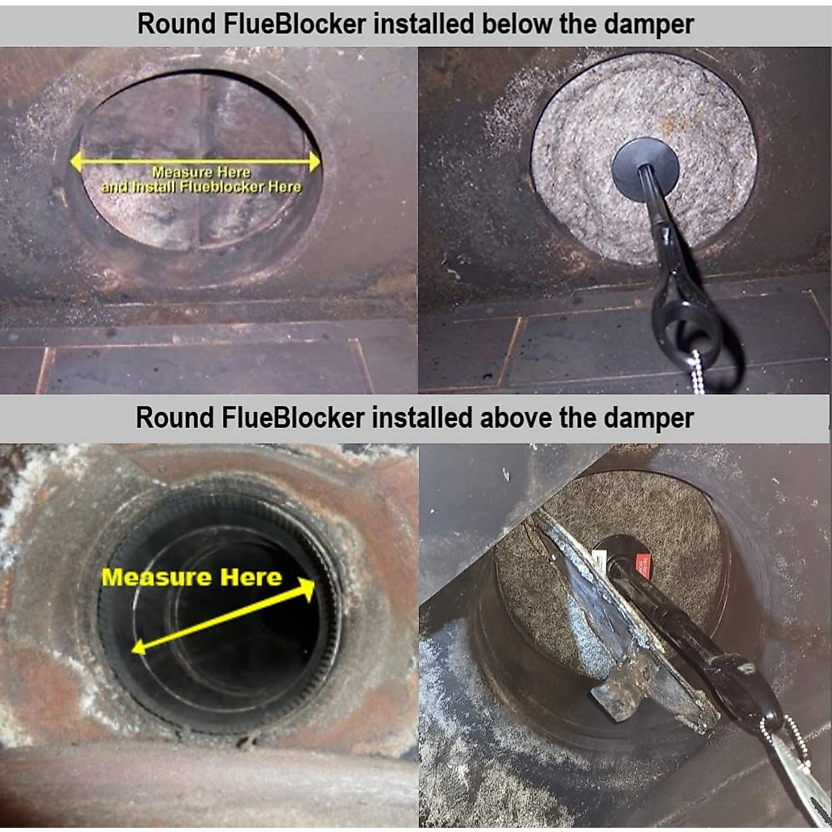 Flueblocker to Plug a 8" or 9" Round Chimney Flue – Chimney Sheep Wool Wood Stove & Fireplace Draft Stopper Plug Excluder – Save Energy Block Smell & Debris – Better Than Inflatable Pillow Balloon