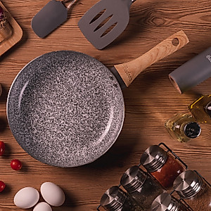 HUDSON Nonstick Grey Frying Pan 9Qt Cookware, Pots and Pans, Dishwasher Safe, 7.9-inch, Granite Nonstick