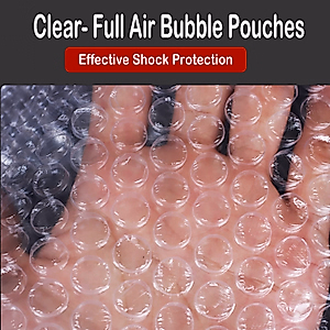 50Pcs Bubble Pouches Wrap 12”x12”, Clear Bubble Out Bags for Packing, Double Walled Moving Supplies Bubble Bags for Fragile Dishes China Plates, Bubble Pouch Bags for Shipping Storage Wrapping