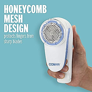 Conair Fabric Shaver and Lint Remover, Battery Operated Portable Fabric Shaver, White