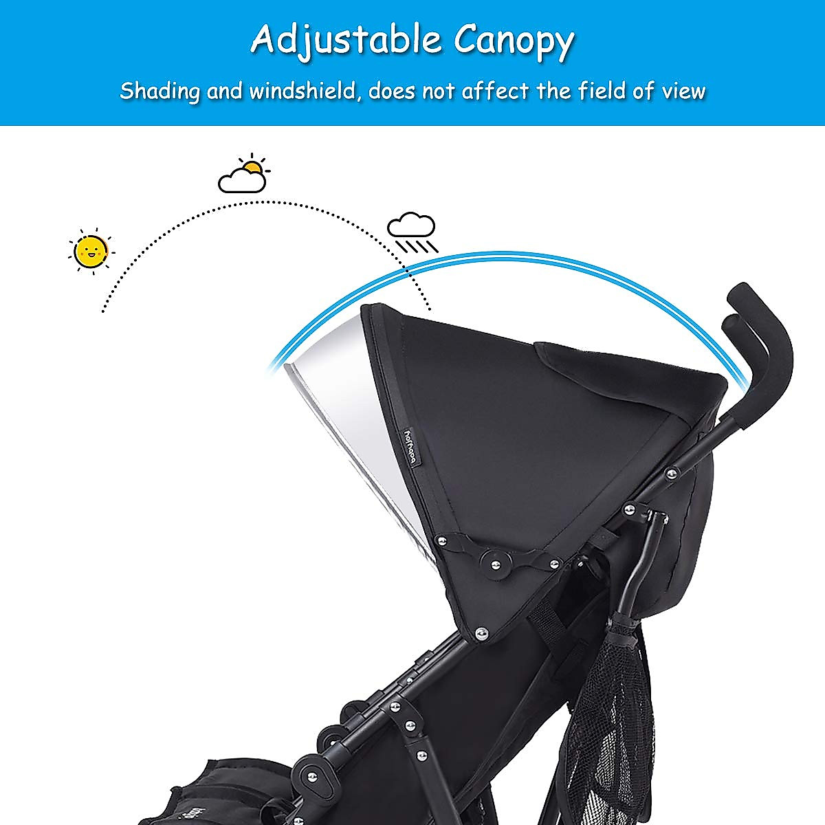 BABY JOY Double Light-Weight Stroller, Travel Foldable Design, Twin Umbrella Stroller with 5-Point Harness, Cup Holder, Sun Canopy for Baby, Toddlers (Black)