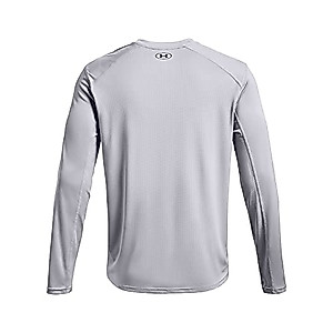 Under Armour Men's Drift Tide Knit Long-Sleeve T-Shirt , Mod Gray (011)/Rush Red , Large