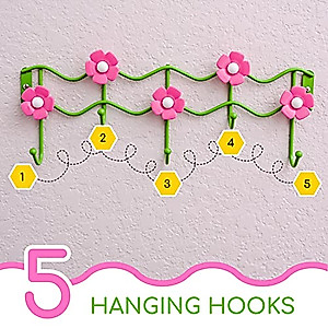 Galashield Hook Rack Wall Mounted | Coat Rack Wall Mount for Kids Room | Flower Design Hooks for Boys and Girls | Towel, Clothes, Hat, Backpack Hanger