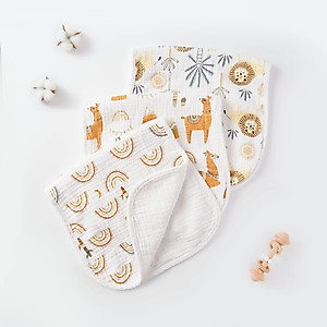 MairMore 5 Pack Muslin Baby Burp Cloths- Neutral Muslin Burping Cloths for Baby Boys Girls and Newborn Towel, Unisex- Large Absorbent Burp Cloths-20 x10 Inches