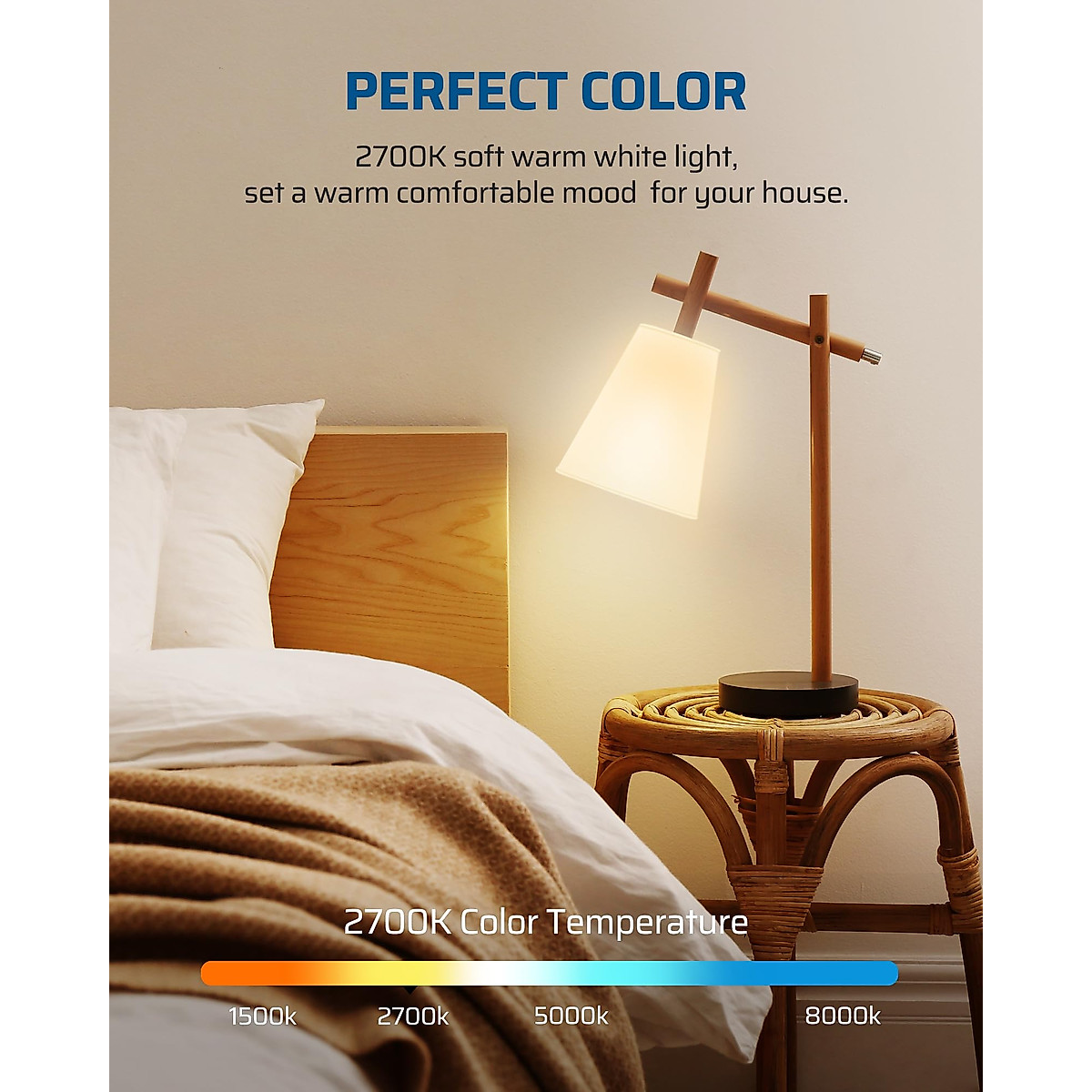 DEWENWILS 4-Pack Dimmable LED A19 Light Bulb, 800 Super Bright, 2700K Soft Warm Light Bulb, 10W (60 Watt Equivalent) LED Bulb, E26 Medium Screw Base, UL Listed