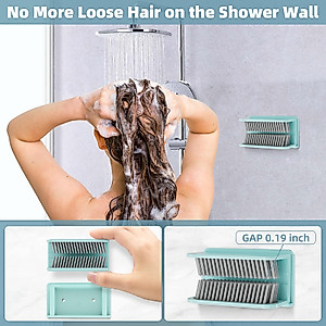 Hair Catcher, Hair Trap for Shower Drain, Reusable Shower Wall Hair Collector, Snare, and Drain Protector, Silicone Hair Grabber for Bathroom Bathtub (Blue)