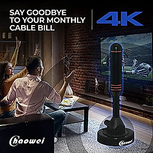 Chaowei Digital TV Antenna-DVB66 Portable Indoor Outdoor TV Antenna with Magnetic Base,16.5ft Long Cable,Omnidirectional Receiving-Support 4K 1080P TV