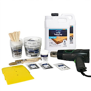 TotalBoat DIY Epoxy Italian White Marble Effect Countertop Project Kit | Includes Resin, Pigments & Tools | Make Faux Marble Kitchen Countertops, Bathroom Counters & Coffee Tables (Gallon Kit)