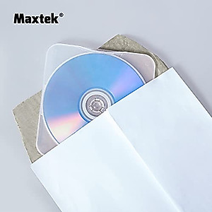 Maxtek 25 Pack Ultra Slim Clear Transparent Square Shaped CD and DVD Disc Clam Shell Case with Lock, Single Disc Capacity, Durable and Impact Resistant PP Poly Plastic Case.