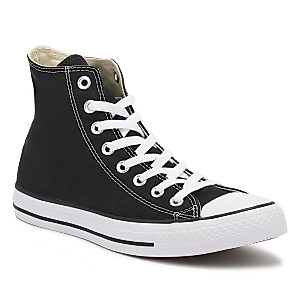 Converse Clothing & Apparel Chuck Taylor All Star Canvas High Top Sneaker, Black/White, 11 Women/9 Men