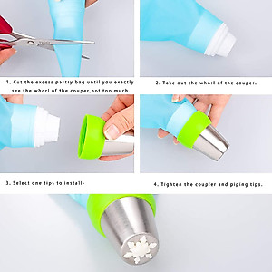 EOTCT Russian Piping Tips Set 27 pcs Cake Decorating Supplies Kit Ball Piping Nozzles Decorating Tools Airbrush Kit for Baking DIY Cream Cake Cupcake