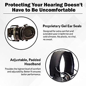 Pro Ears Silver 22 Electronic Hearing Protection, Noise Reduction Rating 22dB, Dynamic Level Sound Compression Technology, Automatic Gain Control, Gold Connectors, Gel Ear Seals, Adjustable Headband