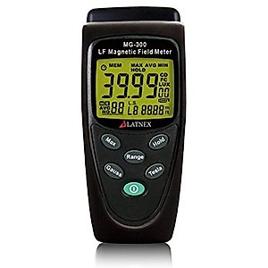 LATNEX MG-300 LF Magnetic Field Meter, Measures EMF from High-Power Transmission Lines, Appliances, Electrical Wires - Perfect for EMF Home Inspections