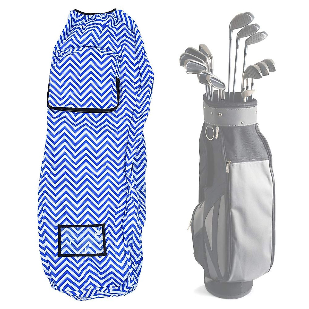 Golf Bag Cover Golf Bag Rain Cover Golf Travel Cover Bag Case for Golf Accessory(Blue White Stripe)