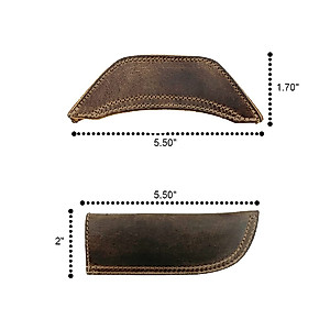 Hide & Drink, Set of 2 Hot Handle Holders, Panhandle & Side Kick, Heat Resistant, Assist Grip for Cast Iron Skillets & Pans, Full Grain Leather, Handmade, Bourbon Brown